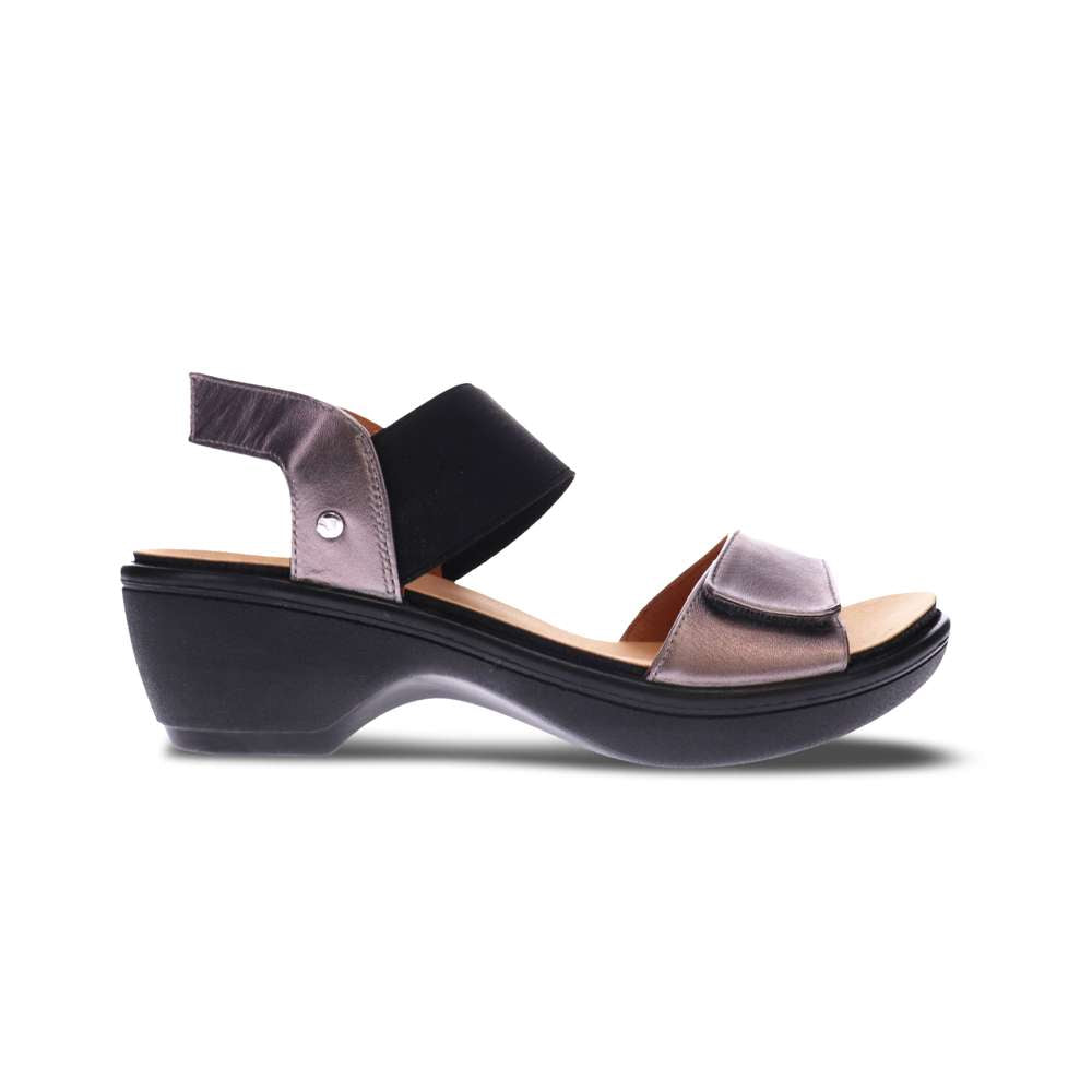 Valencia Wedge - Gunmetal – Comfort Co Shoes Australia
